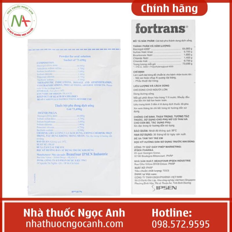 Thuốc Fortrans uống bao lâu thì đi ngoài, giá bao nhiêu, mua ở đâu