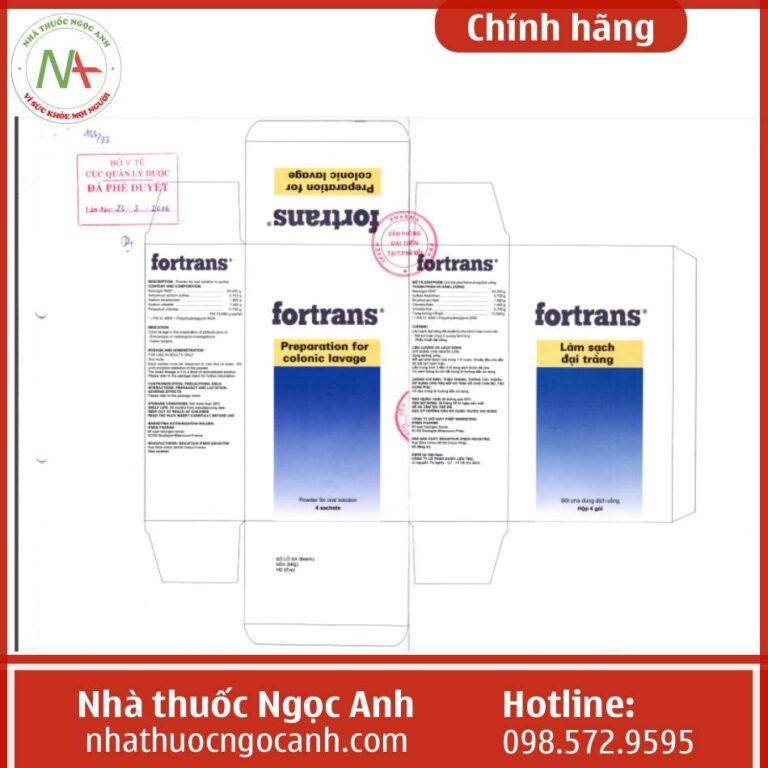 Thuốc Fortrans uống bao lâu thì đi ngoài, giá bao nhiêu, mua ở đâu