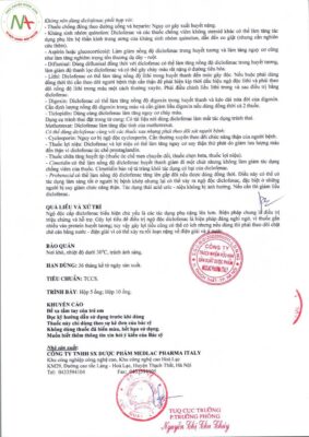 Thuốc Diclomed: Công dụng, liều dùng, lưu ý tác dụng phụ, giá bán