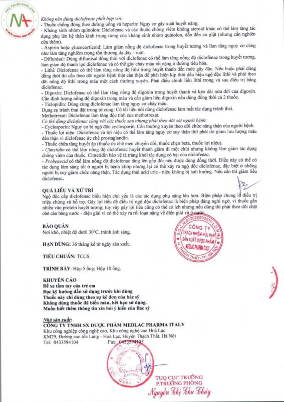 Thuốc Diclomed: Công dụng, liều dùng, lưu ý tác dụng phụ, giá bán