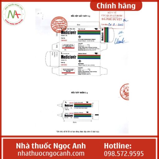 Thuốc tra mắt Mediclovir 5g cách sử dụng, giá bao nhiêu, mua ở đâu
