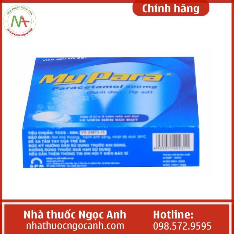 Thuốc Mypara 500mg (viên nén sủi bọt) giá bao nhiêu, mua ở đâu?