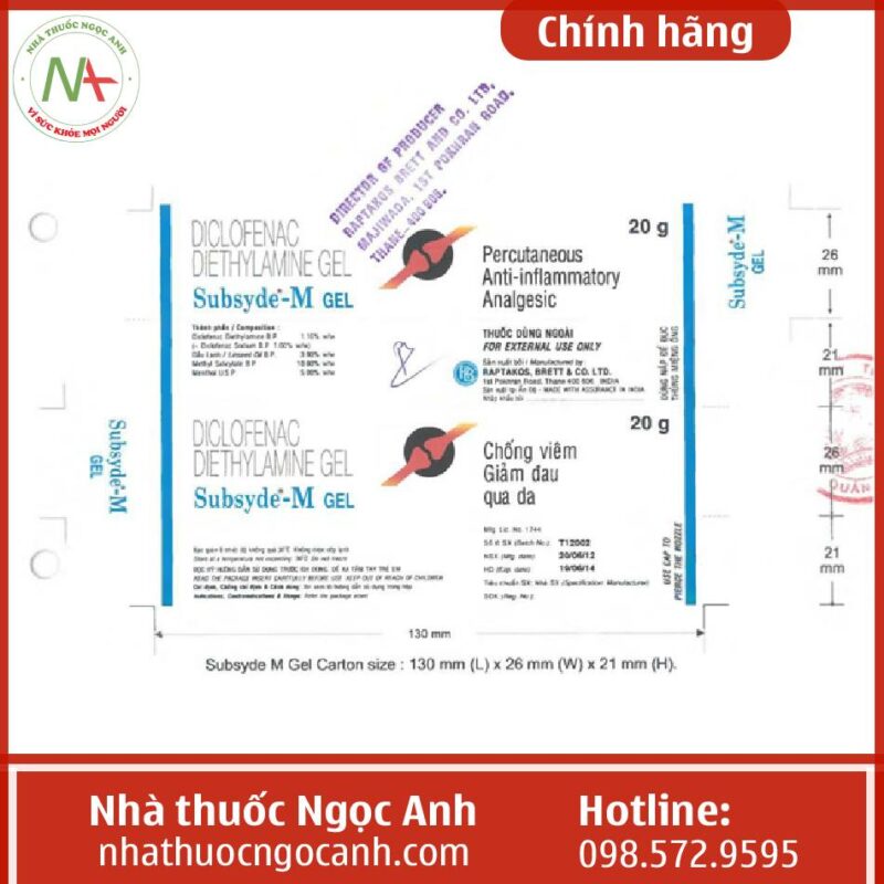 Thuốc Subsyde-M Gel có tác dụng gì, giá bao nhiêu, mua ở đâu?