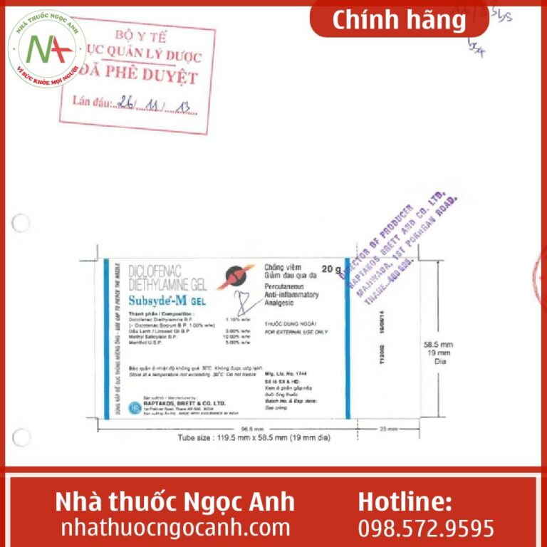 Thuốc Subsyde-M Gel có tác dụng gì, giá bao nhiêu, mua ở đâu?