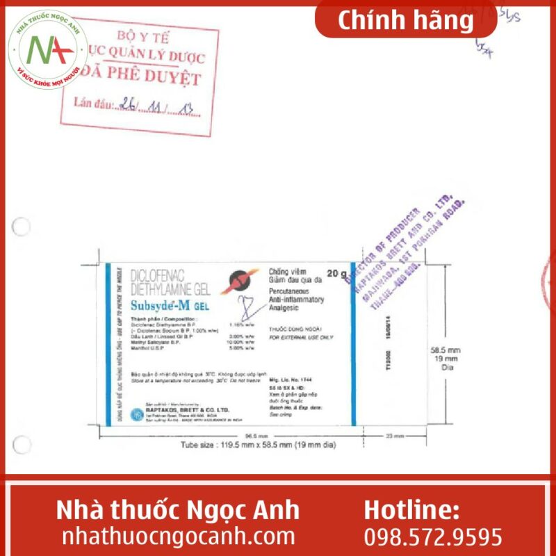 Thuốc Subsyde-M Gel có tác dụng gì, giá bao nhiêu, mua ở đâu?