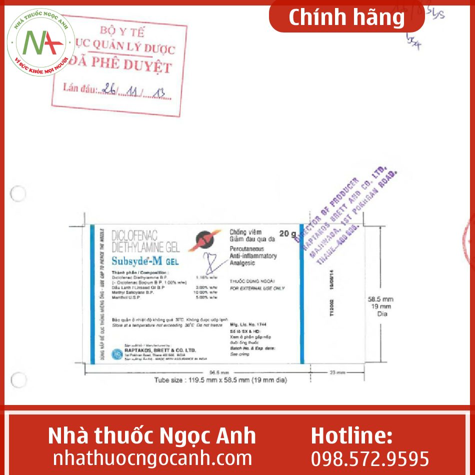 Thuốc Subsyde-M Gel có tác dụng gì, giá bao nhiêu, mua ở đâu?