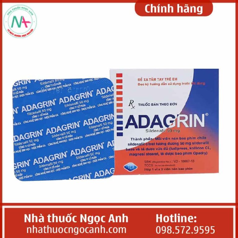 Thuốc Adagrin 50mg có tác dụng bao lâu, giá bao nhiêu, mua ở đâu