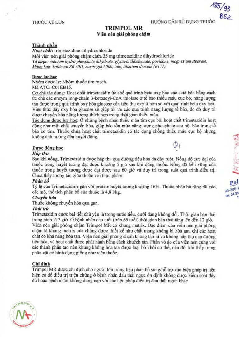 Thuốc Trimpol MR 35mg là thuốc gì? Giá bao nhiêu? Mua ở đâu?