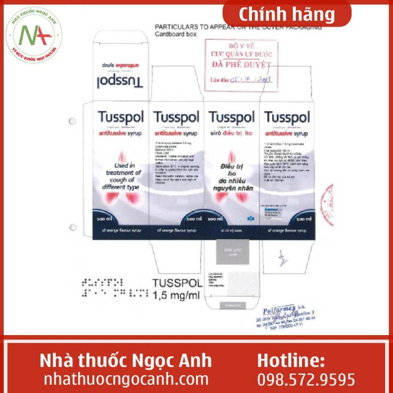 Thuốc Tusspol 1.5mg siro có tác dụng gì, giá bao nhiêu, mua ở đâu