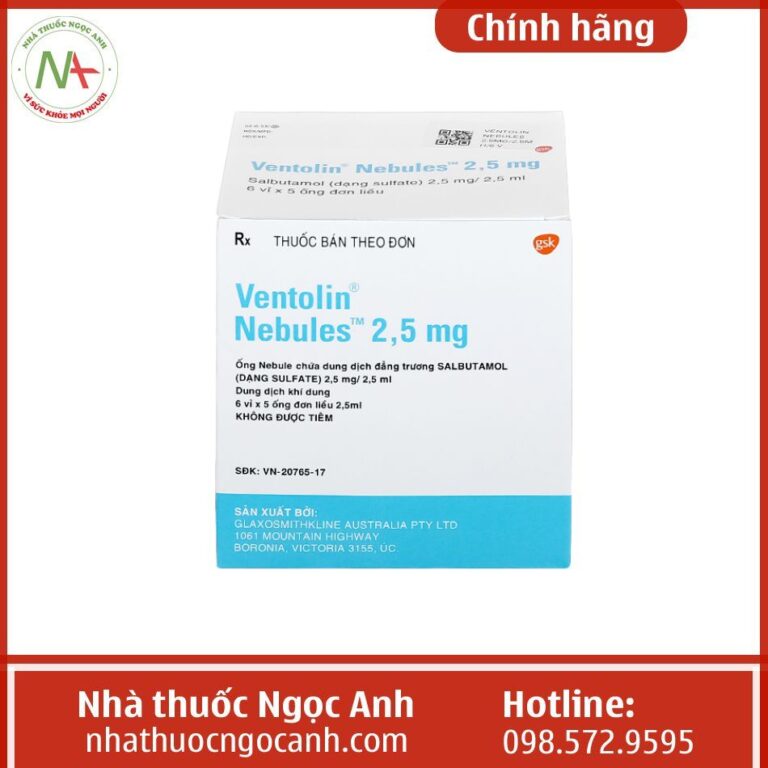 Thuốc Ventolin nebules 2,5mg cách dùng, giá bao nhiêu, mua ở đâu