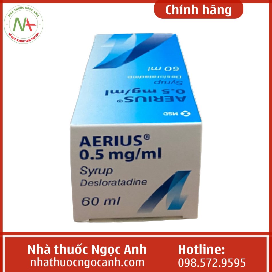 Thuốc sirô Aerius 0,5mg/ml: Công dụng, liều dùng, giá bán