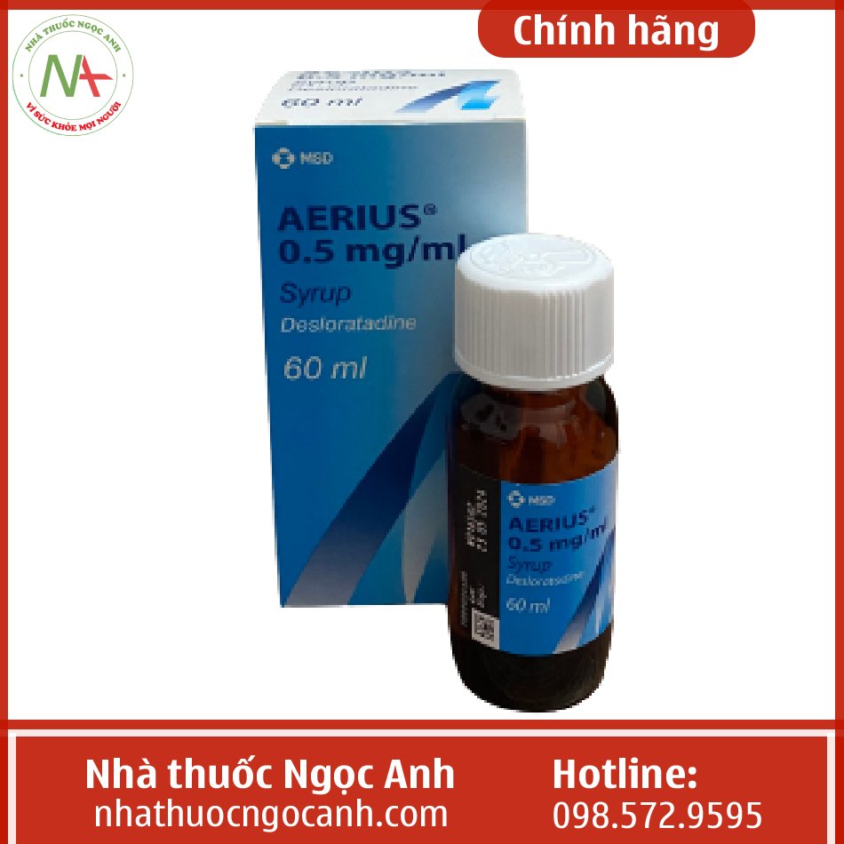 Thuốc sirô Aerius 0,5mg/ml: Công dụng, liều dùng, giá bán
