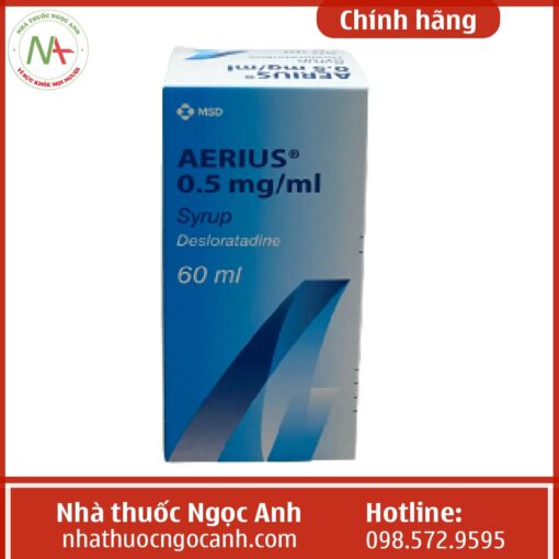 Thuốc sirô Aerius 0,5mg/ml: Công dụng, liều dùng, giá bán