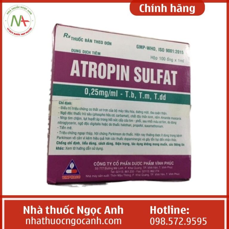 Thuốc Atropin sulfat Vinphaco 0.25mg/ml giá bao nhiêu, mua ở đâu
