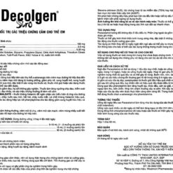 Siro Decolgen: Công dụng, liều dùng, lưu ý tác dụng phụ
