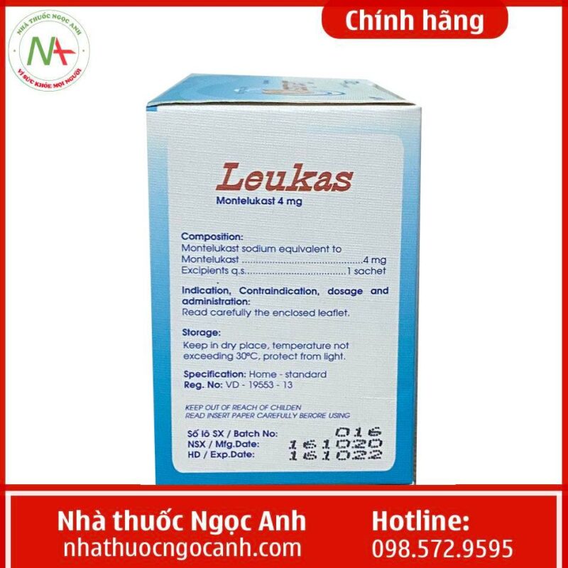 Thuốc Leukas 4mg gói có tác dụng gì, giá bao nhiêu, mua ở đâu