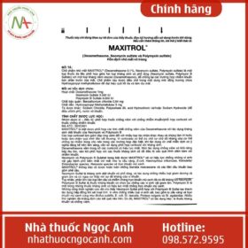 Thuốc nhỏ mắt Maxitrol: Công dụng, liều dùng, tác dụng phụ, giá bán
