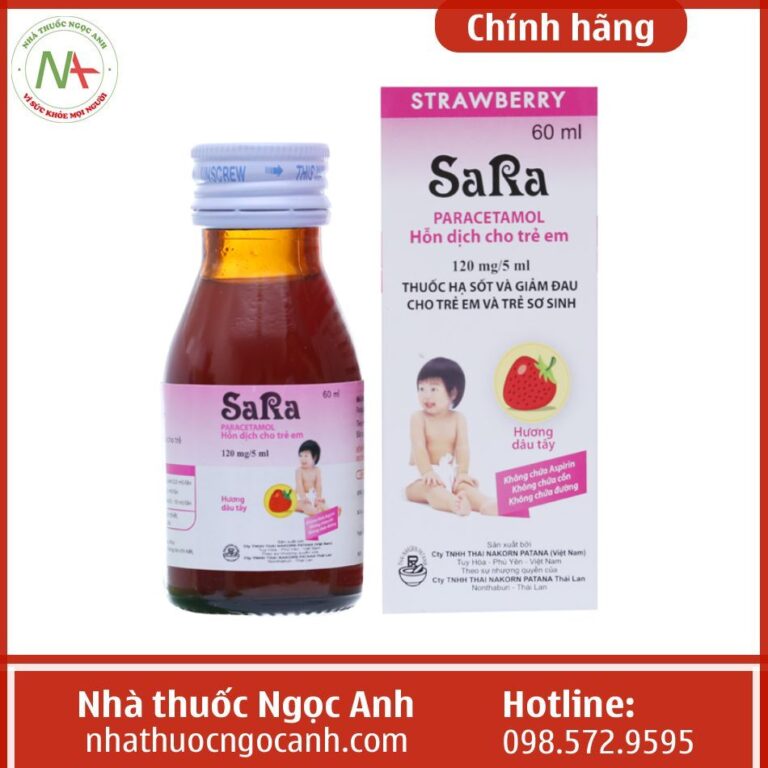 Thuốc Sara 120mg/5ml: Công dụng, liều dùng, mua ở đâu, giá bán