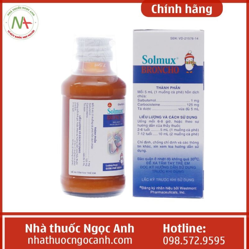Thuốc Solmux Broncho siro 60ml là thuốc gì, giá bao nhiêu, mua ở đâu