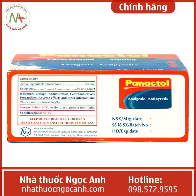 Thuốc Panactol 500mg là thuốc gì, tác dụng gì, giá bao nhiêu, mua ở đâu