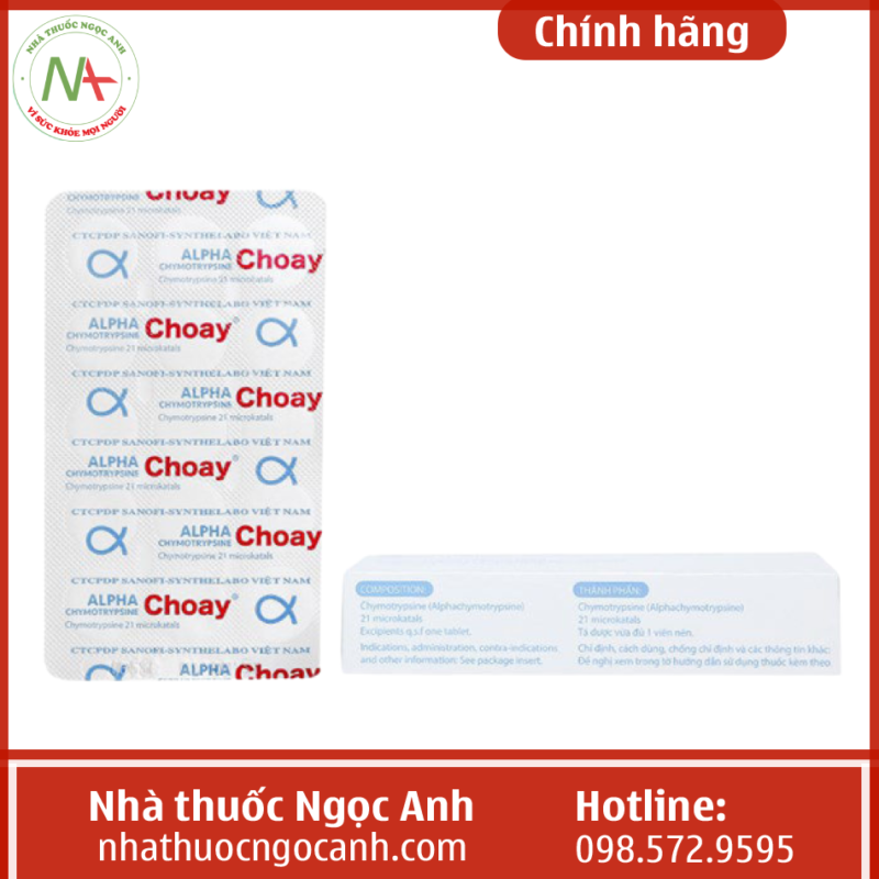 Thuốc Alpha Choay có phải kháng sinh không, giá bao nhiêu, mua ở đâu