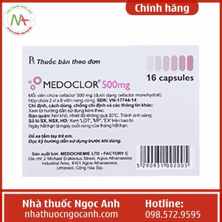 Thuốc Medoclor 500mg Medochemie là thuốc gì, giá bao nhiêu, mua ở đâu