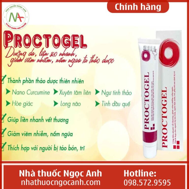 Proctogel: Công dụng, liều dùng, lưu ý tác dụng phụ, giá bán