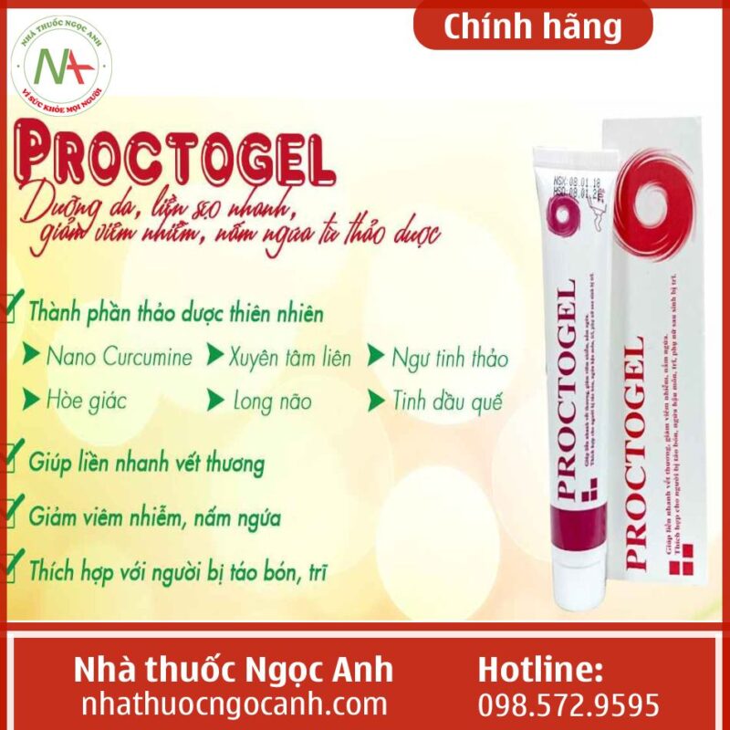 Proctogel: Công dụng, liều dùng, lưu ý tác dụng phụ, giá bán