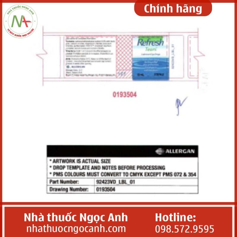 Thuốc nhỏ mắt Refresh Tears có tác dụng gì, giá bao nhiêu, mua ở đâu