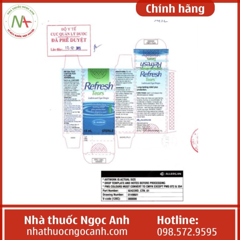 Thuốc nhỏ mắt Refresh Tears có tác dụng gì, giá bao nhiêu, mua ở đâu