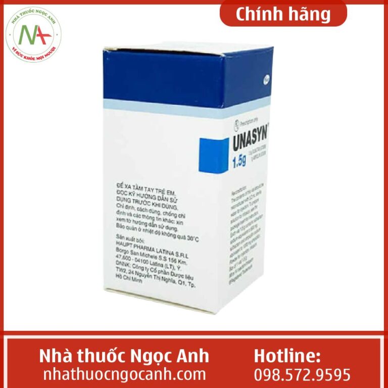 Thuốc tiêm Unasyn 1,5g: Công dụng, liều dùng, lưu ý tác dụng phụ