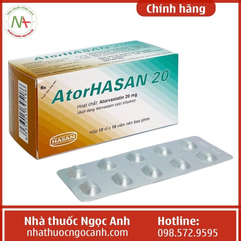 Thuốc AtorHASAN 20 là thuốc gì, có tác dụng gì, giá bao nhiêu, mua ở đâu