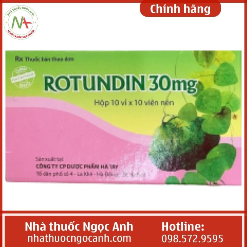 Thuốc Rotundin 30mg HATAPHAR trị bệnh gì, giá bao nhiêu, mua ở đâu