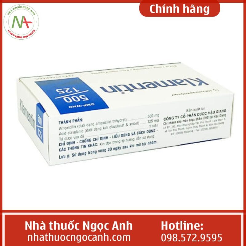Thuốc Klamentin 500/125 : Công dụng, liều dùng, lưu ý