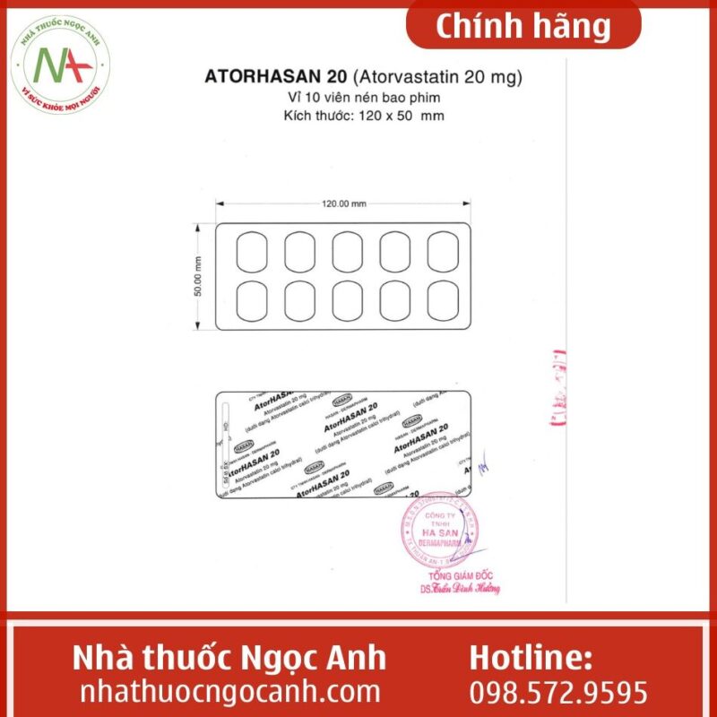 Thuốc AtorHASAN 20 là thuốc gì, có tác dụng gì, giá bao nhiêu, mua ở đâu