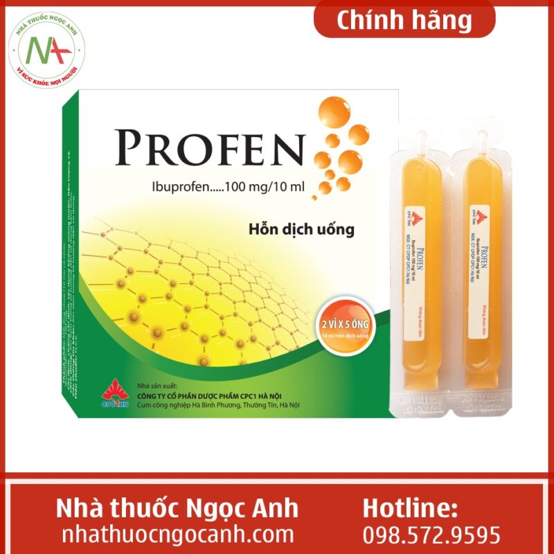 Thuốc hạ sốt Profen 100mg/10ml dạng ống giá bao nhiêu, mua ở đâu