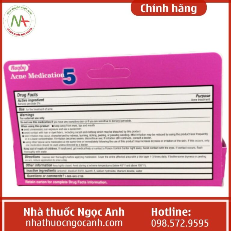 Thuốc Acne Medication 5 có tác dụng gì, giá bao nhiêu, mua ở đâu