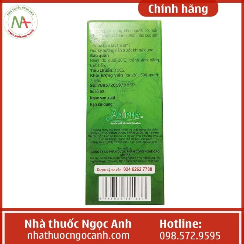 Thuốc Eurosca Abipha xanh là thuốc gì, giá bao nhiêu, mua ở đâu?