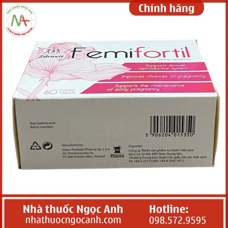 Thuốc Femifortil là thuốc gì, uống khi nào, giá bao nhiêu, mua ở đâu
