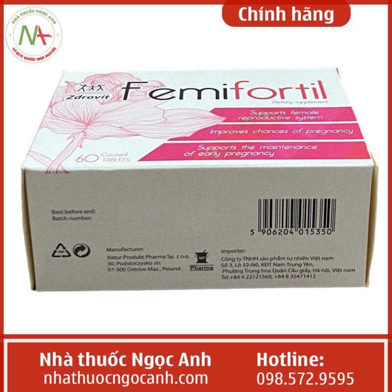 Thuốc Femifortil là thuốc gì, uống khi nào, giá bao nhiêu, mua ở đâu