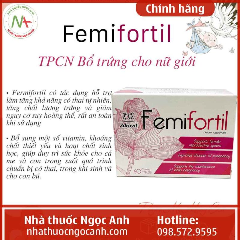 Thuốc Femifortil là thuốc gì, uống khi nào, giá bao nhiêu, mua ở đâu
