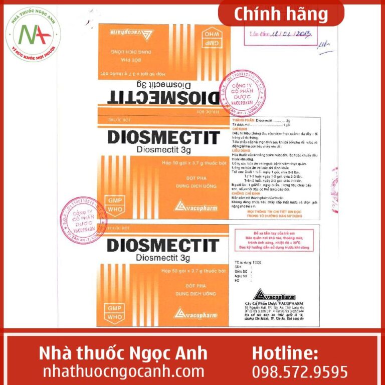Thuốc Diosmectit 3g VACOPHARM là thuốc gì, giá bao nhiêu, mua ở đâu