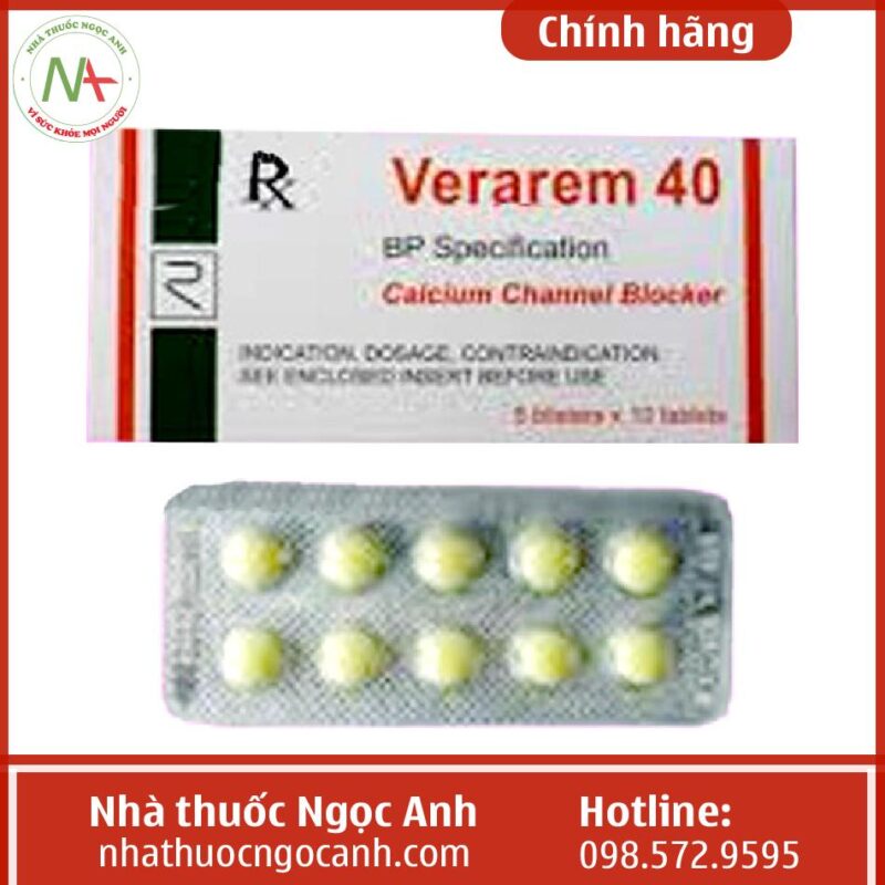 Thuốc Verarem 40 là thuốc gì, có tác dụng gì, giá bao nhiêu, mua ở đâu