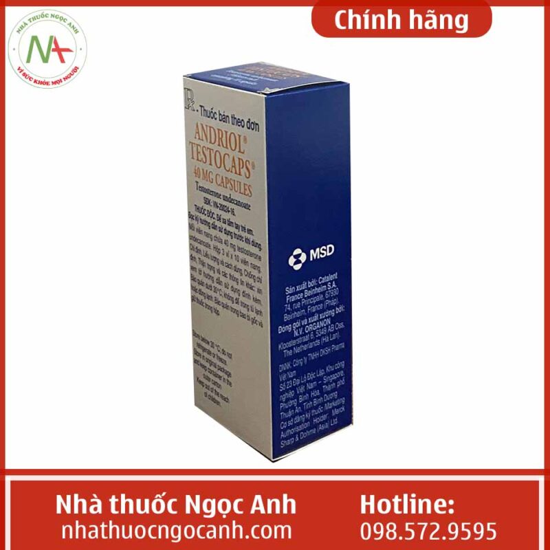 Thuốc Andriol testocaps 40mg giá bao nhiêu, mua ở đâu TPHCM?