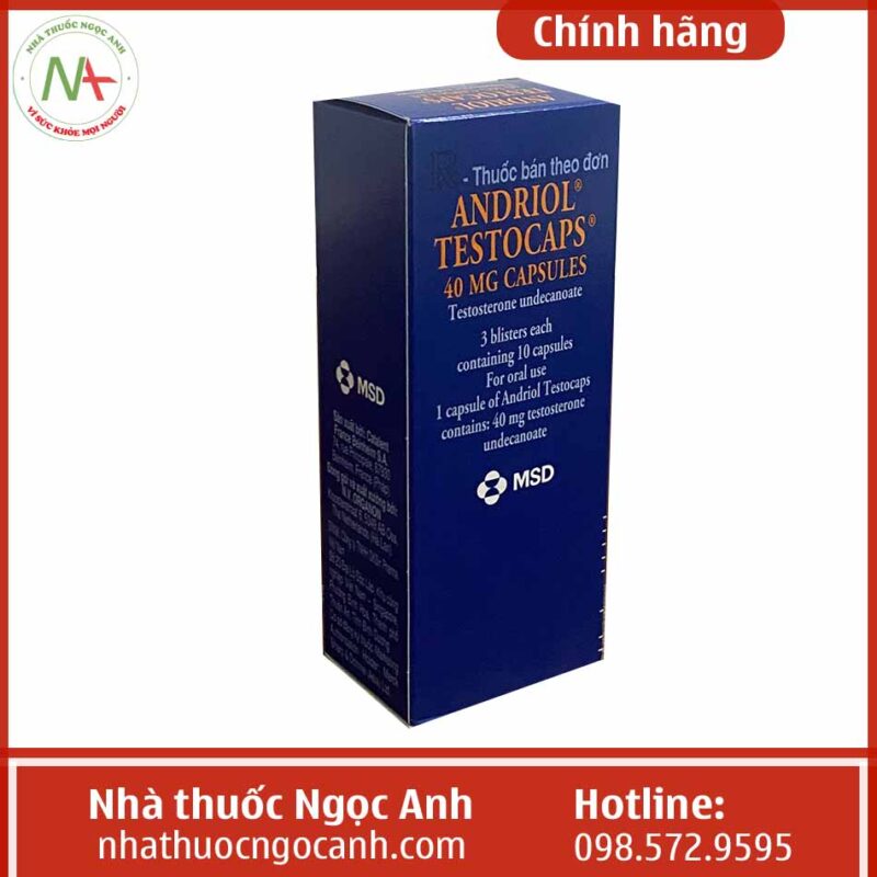 Thuốc Andriol testocaps 40mg giá bao nhiêu, mua ở đâu TPHCM?