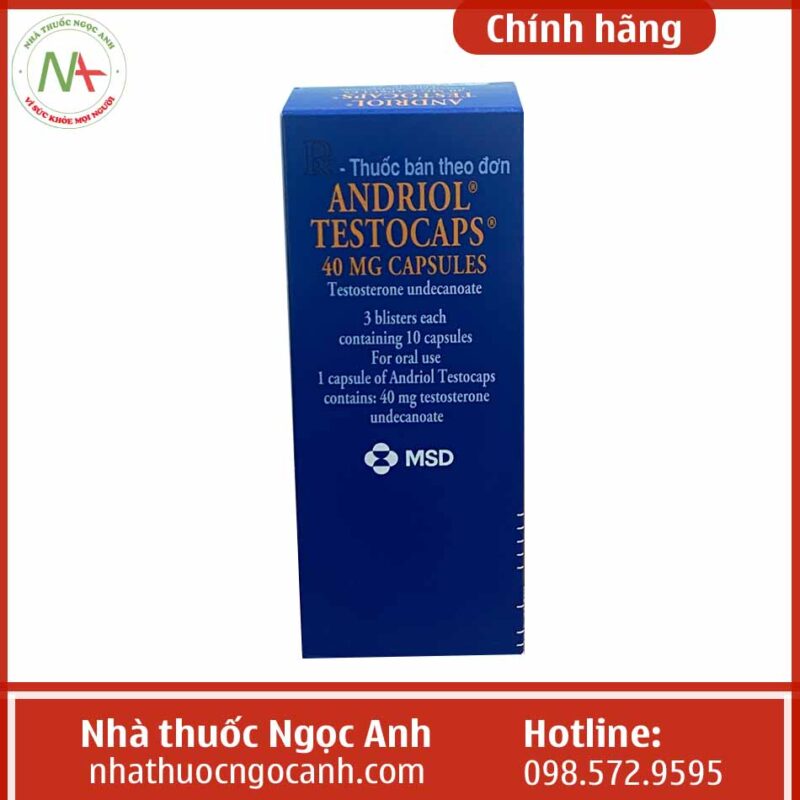 Thuốc Andriol testocaps 40mg giá bao nhiêu, mua ở đâu TPHCM?