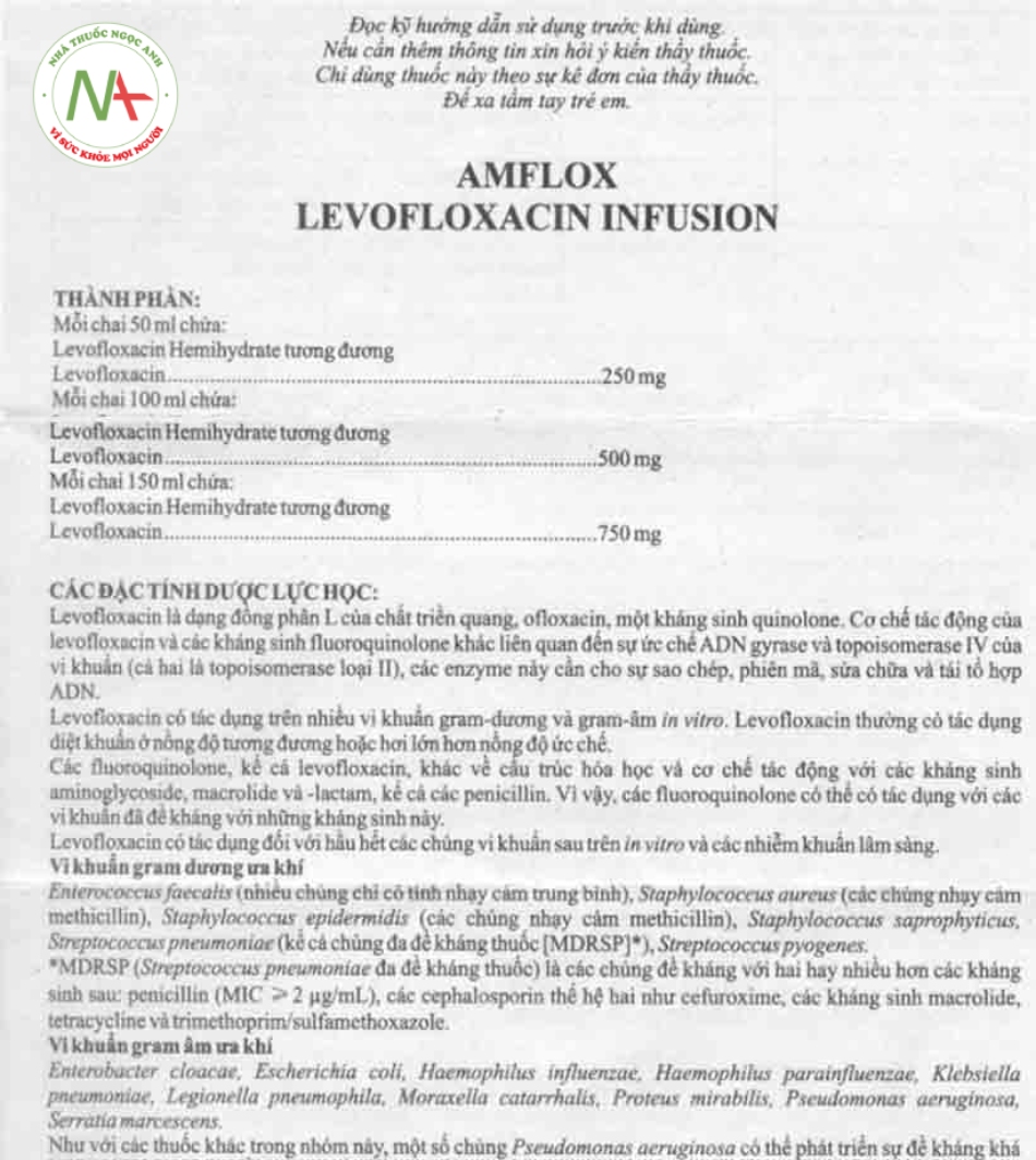 Thuốc Amflox 750mg/150ml: Công dụng, giá bán, mua ở đâu