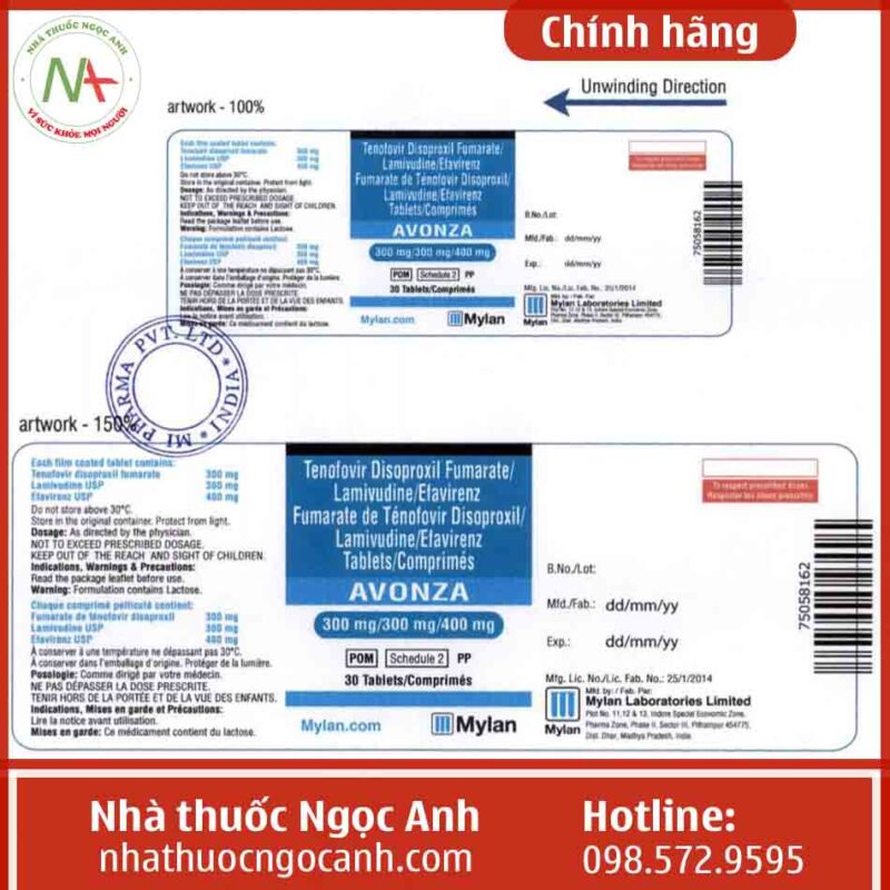 Thuốc Avonza 300mg/300mg/400mg giá bao nhiêu, mua ở đâu?
