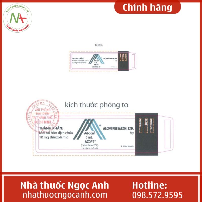 Thuốc Azopt Brinzolamide 1% 5ml là thuốc gì, giá bao nhiêu, mua ở đâu