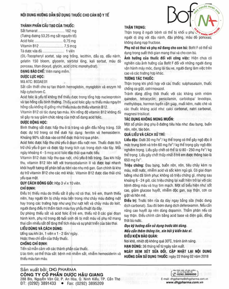 Thuốc Bofit F: Công dụng, liều dùng, lưu ý, giá bán, mua ở đâu